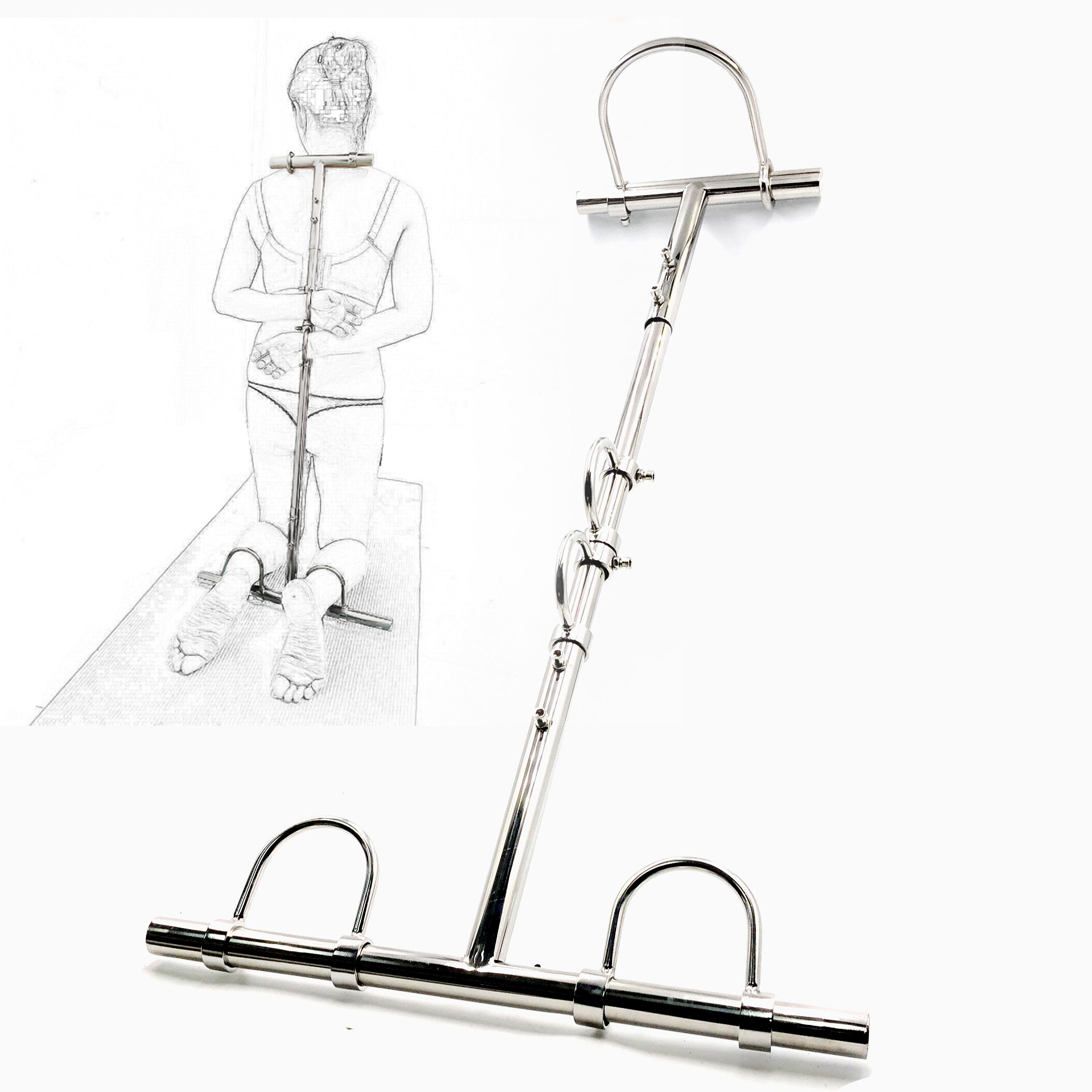 Stainless Steel Bdsm Torture Kneel Spreader Bar Bondage Restraints